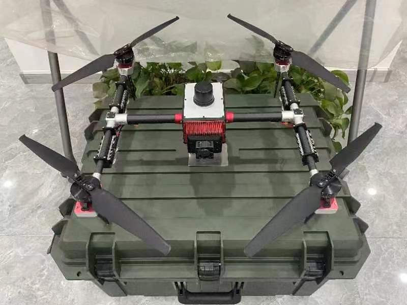 The MYUAV Portable Emergency Lighting tethered UAV weighs about 3.2kg ...